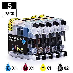 HITZE Compatible Ink Cartridge Replacement for Brother LC203 LC201 LC203XL for Brother MFC J480DW J680DW J885DW J4420DW J485DW J460DW J880DW J4620DW (2 Black, 1 Cyan, 1 Magenta, 1 Yellow, High Yield)