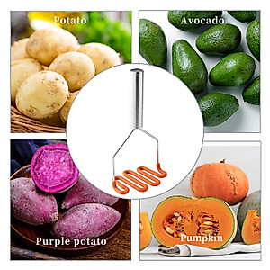 Potato Masher, VITUER Non-Scrath Silicone Potatoes Masher, Premium Stainless Steel Wrapped in Silicone Mashed Potatoes Masher, Great for Avocado, Potatoes, Beans, Dishwasher Safe (9.25inch, Orange)