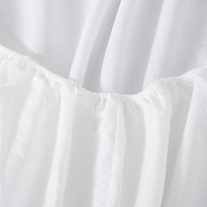 H by Frette Checkered Sateen Junior Suite Bed Bundle (California King) - Luxury All-White Bedding Bundle/Includes Pillowcases, Top Sheet, Fitted Sheet, and Duvet Cover