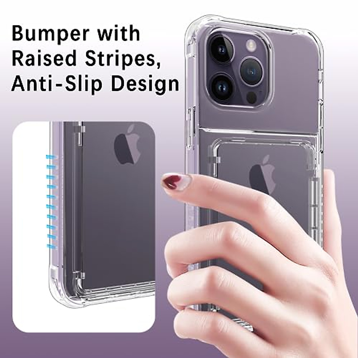 ZIYE for iPhone 14 Pro Max Case with Card Holder,for iPhone 14 Pro Max Wallet Case Store up 4 Credit Card Clear Case Anti-Scratch Shockproof Cover for iPhone 14 Pro Max 5G