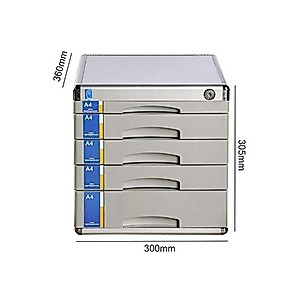 LEYT Flat File Cabinet, Drawer Organizer Lockable, for Office Supplies Storage, Aluminum Alloy - Grey