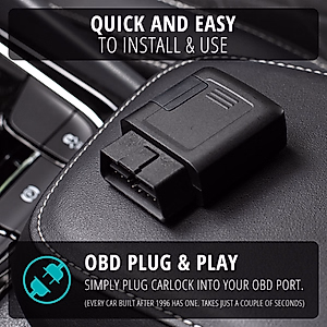 CARLOCK Anti Theft Car Device - Real Time 4G Car Tracker & Car Alarm System. Comes with Device & Phone App. Tracks Your Car in Real Time & Notifies You Immediately of Suspicious Behavior.OBD Plug&Play
