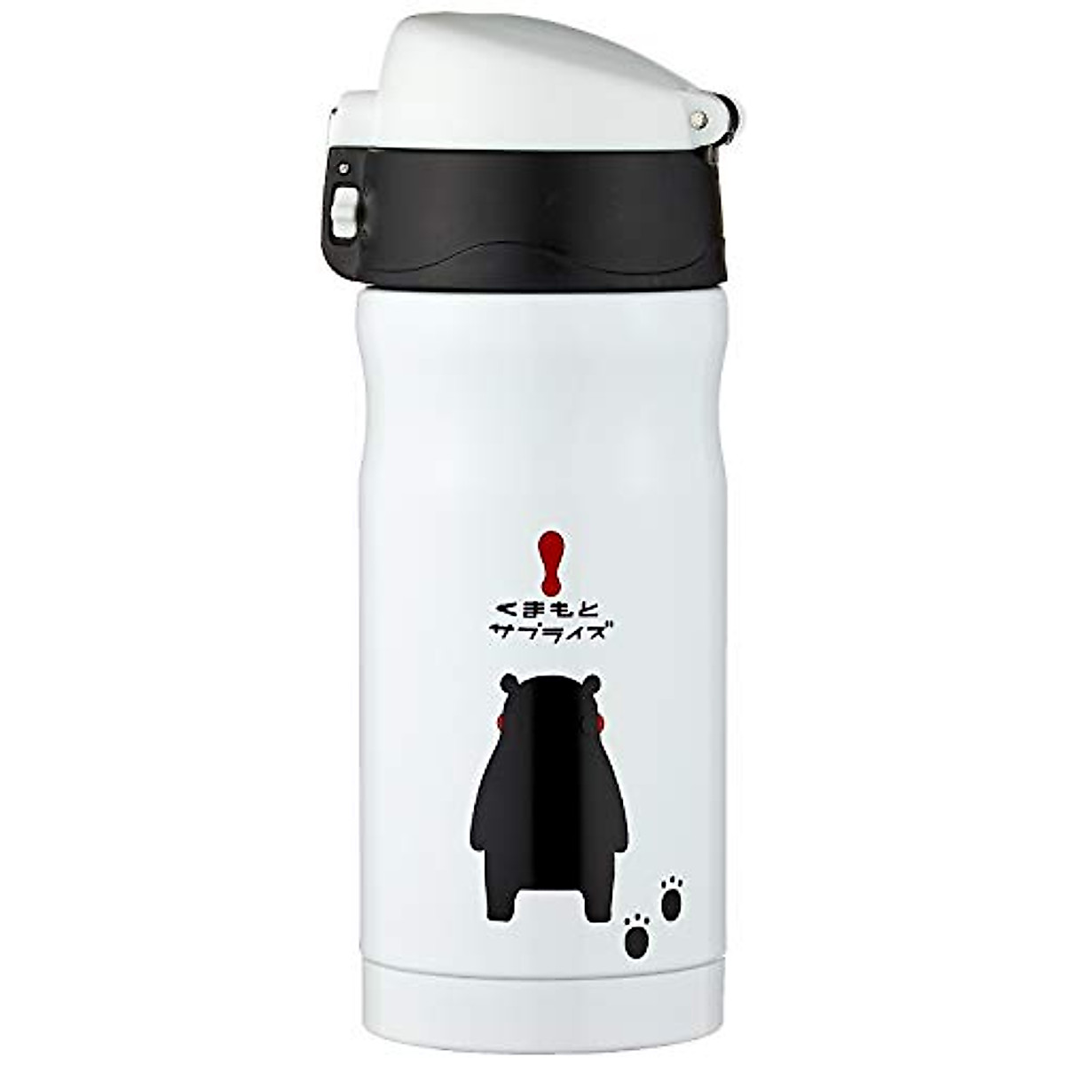 Living Water Bottle, 11.2 fl oz (330 ml), Kumamon, Direct Drinking, One-Touch, Open, Vacuum Insulated, Stainless Steel Bottle, Hot and Cold Insulation