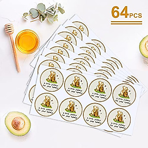 Stickers with A Little Yummy for Your Yummy 64 Pcs, 2 inches Stickers for Winnie The Pooh Stickers, Gift for Party Favors, Baby Shower, Honey Jar, Wedding Favors