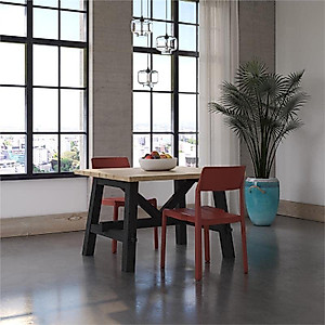 Novogratz Poolside Collection, Chandler Stacking Dining Chairs, Indoor/Outdoor, 2-Pack, Persimmon