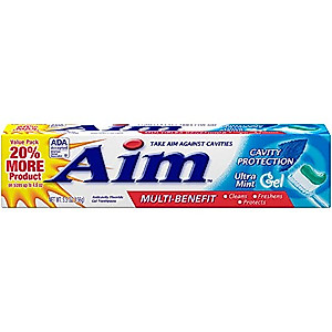 AIM Cavity Protection Toothpaste, Ultra Mint Gel, 5.5 oz. (Pack of 24)