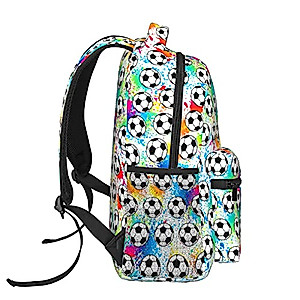 Cute Soccer Backpack 3D Print Football Backpacks Unisex Sports Travel Bag Gifts For Women Men Adults Fans 16 Inch
