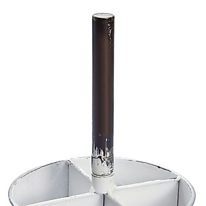 Kitchen Utensil Holder for Countertop with 4 Compartments, Galvanized Flatware Caddy (6 x 11 In)