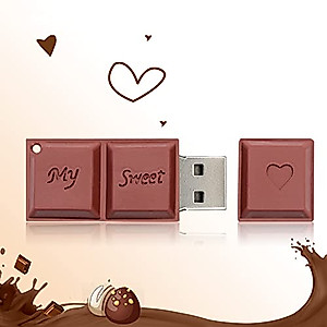 64GB USB Flash Drive Chocolate-Shaped, BorlterClamp Novelty USB Drive Thumb Drive Memory Stick for External Data Storage