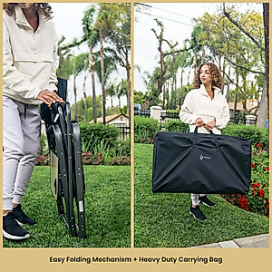 ARROWHEAD OUTDOOR Folding Director’s Chair w/Side Table & Integrated Cooler, Cup Holder, Storage Pouch, Supports up to 450lbs, Carrying Case, Steel Frame, High-Grade 900D Canvas, Black (KKS0292U)