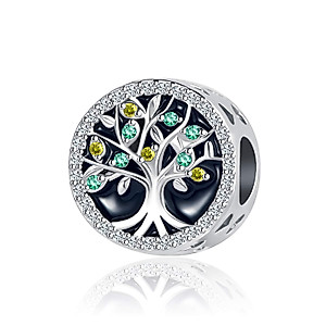 QeenseKc Circle of Life Charm Family is a Circle of Love Cubic Zirconia Bead for Pandora Bracelet