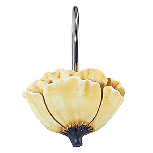 Avanti Linens - Shower Curtain Hooks, Coastal Inspired Bathroom Decor, Set of 12 (Abstract Cosatal Collection)