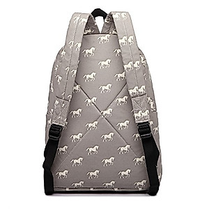 MISS LULU Backpack Horse Print Canvas Backpack Casual Daypack for Girls Boys Teenager