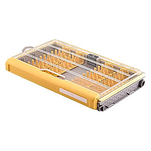 Plano Edge 3600 Jig & Bladed Jig Utility Box, Gray and Yellow, Holds Up to 70 Individual Jig Baits, Rust-Resistant and Waterproof Bait Storage Organizer