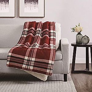 LONDON FOG Cabin Collection, 1 Piece Throw - 50" x 60", Red Multi