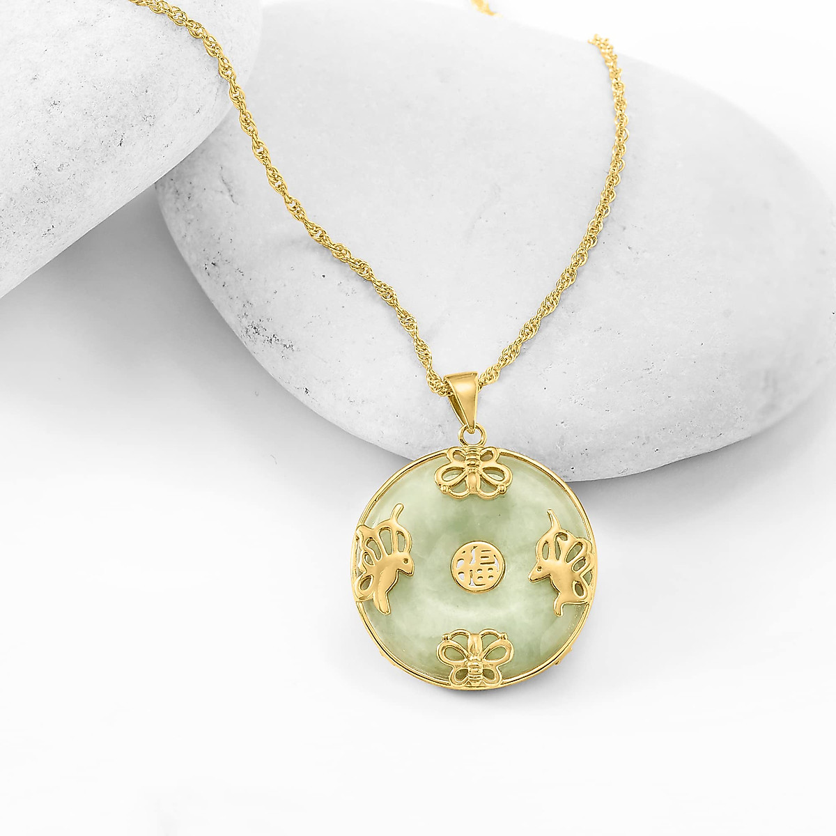 Ross-Simons Good Fortune Butterfly Pendant Necklace in 18kt Gold Over Sterling