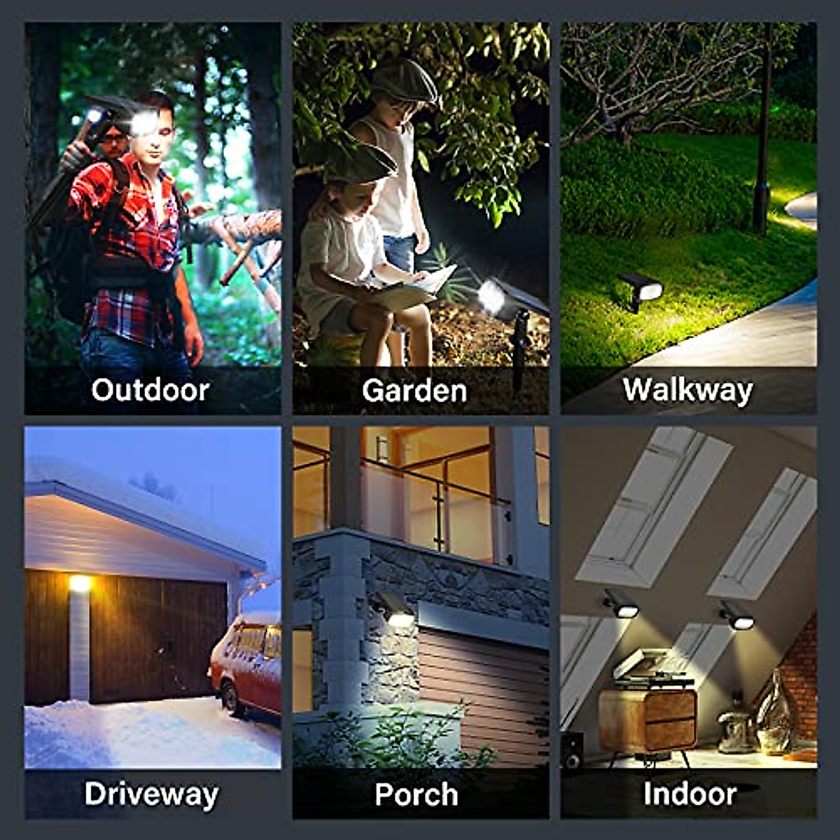 Solar Spotlight, 34 LEDs Solar Landscape Lighting, IP67 Waterproof Solar Lights & 3 Modes Solar Powered Spotlights, Dark Sensing Auto ON/Off for Yard Garden Walkway and Pool 2 Pack