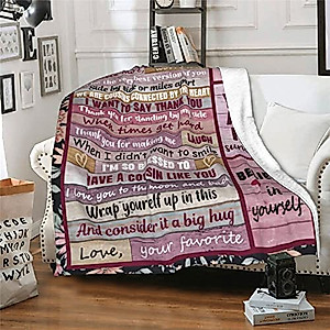 to My Cousin Throw Blanket Cousin Gifts for Women Valentine's Day Birthday Gifts Blankets for Cousin Soft Warm for Fall Winter Spring 50"x60"