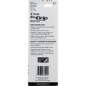 2 PACK: Pilot Dr. Grip Retractable Ballpoint Pen Medium Point Black Ink (36100)