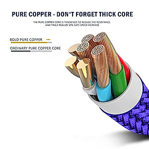 BGNTBUK Tab S3 Charging Cable USB C Cable Right Angle 90° Elbow Nylon Braided USB A to C 66W Fast Charging Cable Type C Cable 10ft Pack