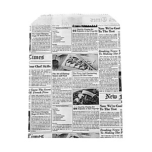Restaurantware-Bag Tek 7 x 5 Inch Sandwich Bags, 100 Greaseproof Bakery Bags - Microwavable, Disposable, Newsprint Paper Lunch Bags, For Cookes, Sandwiches, Candies, Fries, And Bread,
