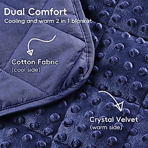 yescool Weighted Blanket Kids 5 lb Blue Warm Weighted Throw Blanket Minky Plush Heavy Blanket Microfiber Small Fleece Blanket Cooling Heating Weighted Comforter, 36 * 48in