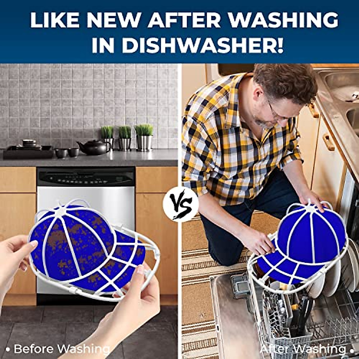 Hat Washers, Cap Washers for Washing Machine, Hat Cleaning Shaper Protector Fit for Adult and Kid's Baseball Caps, White