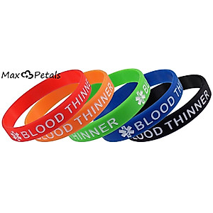 Max Petals 5 Pack - BLOOD THINNER Silicone Bracelet Wristbands