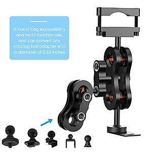 SDSACZMU Radar Detector Mount, Aluminum Rearview Mirror Rod Radar Bracket,for Cobra iRadar ESD SPX RAD 480i 450 380 7800BT Radar Detector