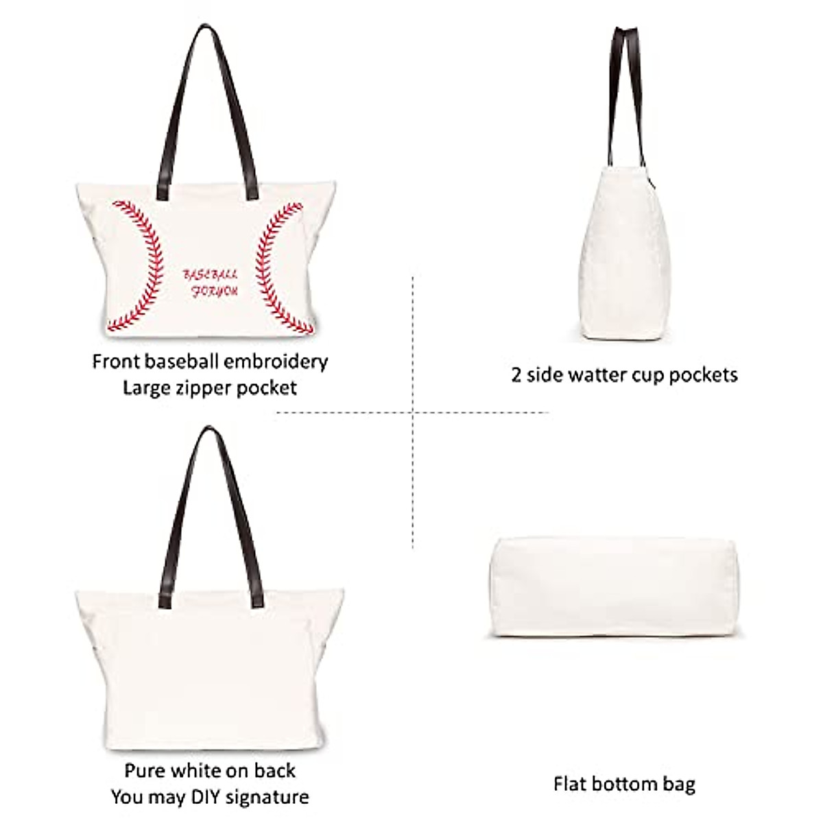 YHSHYZH Baseball Mom Bag for Women Baseball for You Print Bags Consuela Purse Baseball Boys Stuff Gear Tote Handbag Gifts for Baseball Lover Team Mom Coaches Adult (X-Large, white) … … …