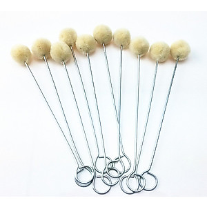 yueton Pack of 10 Wool Daubers with Metal Handle for Leather Dyes, Sealers