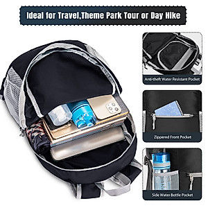 ZOMAKE Ultra Lightweight Hiking Backpack 20L - Water Resistant Small Backpack Packable Daypack for Women Men(Black)