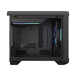 Fractal Design Torrent Nano RGB Black - Light Tint Tempered Glass Side Panels - Open Grille for Maximum air Intake - 180mm RGB PWM Fan Included - Type C - mITX Airflow Mini Tower PC Gaming Case