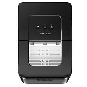 COSTWAY Ice Maker for Countertop, Bullet Ice Cubes Ready in 8 Mins, 26Lbs/24H Ice Machine with Self-Cleaning Function, Scoop and Removable Basket, Black
