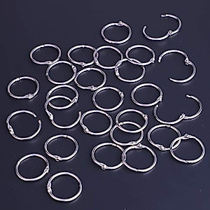 HAUTOCO 100Pcs 1.2 Inch Loose Leaf Binder Rings 30mm Silver Metal Book Rings Flash Cards Rings Keychain Key Rings for School Home Office