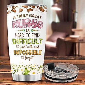 HUBUPU Nurse Gifts, Tumbler 20 Oz With Lid And Straw, A Truly Nurse, Tumblers Nurses Coffee Cups Week For Nursing Women School