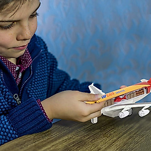 ArtCreativity Diecast Pullback Super Jumbo Airplanes with 3D Anatomy View, Set of 2, Diecast Metal Cargo & Passenger Airplane Toys for Kids, Aviation Themed Party Decorations, Best Birthday Gift