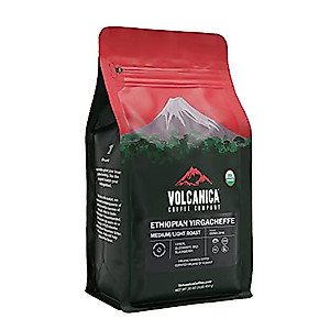 Ethiopian Coffee, Yirgacheffe Region, USDA Organic, Whole Bean, Kosher, Fresh Roasted, 16-ounce