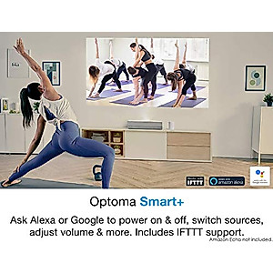 Optoma CinemaX P2 Smart 4K UHD Laser Projector for Home Theater 3000 Lumens Superior Image with Laser & 6-Segment Color Wheel (Renewed)