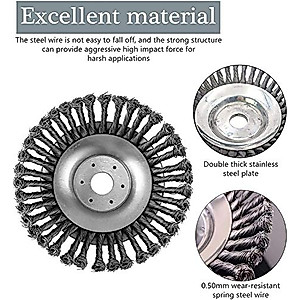 Steel Wire Brush Cutter Trimmer Head Replacement Garden Grass Weed Brush Cutting Head for Rust Removal,Paving Stone, Pavement Joints or Driveway (Adaptor Kits not Included) (8'')