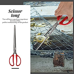 UPKOCH Multi- Steel Garbage Accessory Anti- Pick Slip Tongs Outdoor Style Cooking Garden Function Grilling Crabs BBQ Tool Portable Elderly Stainless Live Nabber Reacher for Trash Crab
