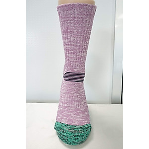 SEOULSTORY7 5Pack Women's Multi Performance Padded Hiking/Outdoor Crew Socks Year Round Design2-5Pair Purple/Light Gray/Light Blue/Pink/Beige Medium