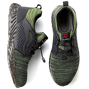 SUADEX Steel Toe Shoe for Men Work Shoes Womens Lightweight Comfortable Safety Sneakers