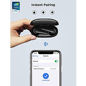 1MORE Comfobuds Pro Bluetooth 5.0 Earbuds, Hybird Active Noise Cancelling Earphones, Stereo Premium Sound in Ear Headphone with 6 Mics ENC for Clear Call and Deep Bass Fast Charging, Black