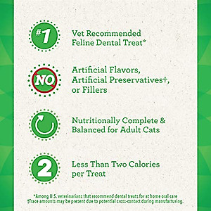 FELINE GREENIES Adult Dental Cat Treats, Oven Roasted Chicken Flavor, 9.75 oz. Tub