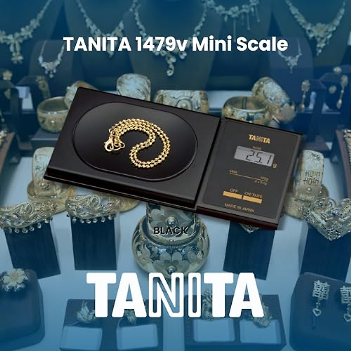 Tanita 1479V Professional Digital Mini Scale - Japan Technology - 120 Grams Capacity - Accurate & Reliable Gold Weighing- with Clear 4-Digit LCD, Low Battery Indicator, Energy Saving, Pocket Size