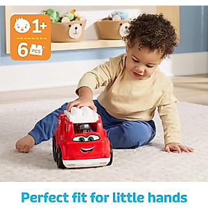 Mega BLOKS First Builders Toddler Building Blocks Toy Set, Freddy Firetruck with 6 Pieces and Storage, 1 Figure, Red, Ages 1+ Years
