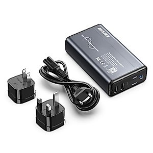 BESTEK Universal Voltage Converter, [Pure Sine Wave] Travel Power Converter Adapter for Hair Straightener/Curler, 100-240V to 110V Travel Adapter with Fast USB (Grey)