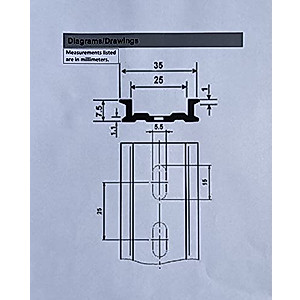 T&G 10 Pieces DIN Rail Slotted Aluminum RoHS 8" Inches Long 35mm Wide 7.5mm High