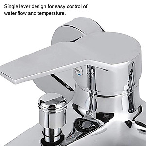 Gavigain G1/2in Shower Faucet, Bathtub Wall Mounted Triple Shower Faucet Mixer Tap Thread Copper Shower Tap for Home Kitchen Bathroom